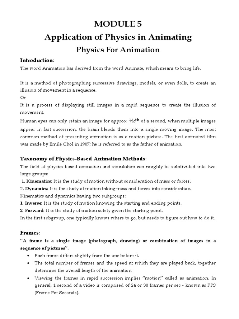 Notes Module 5 Animation Pdf