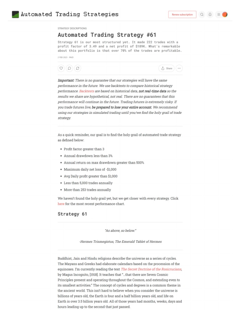 Screencapture Automatedtradingstrategies Substack P Automated Trading ...