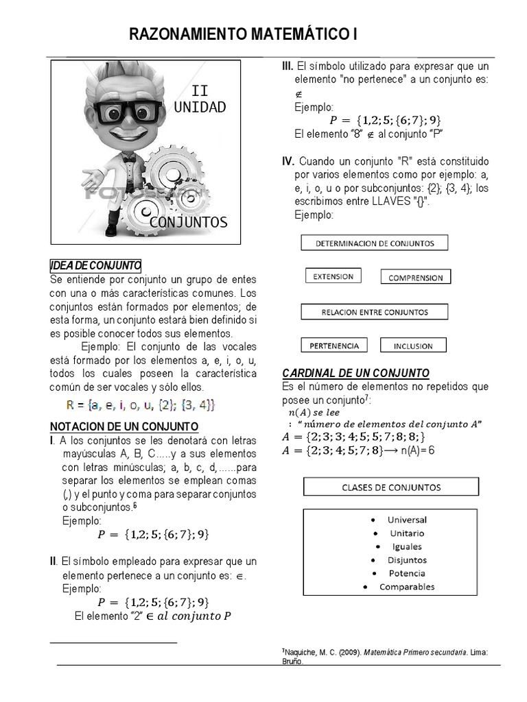 Conjuntos y Razonamiento Matemático | PDF | Conjunto (Matemáticas ...