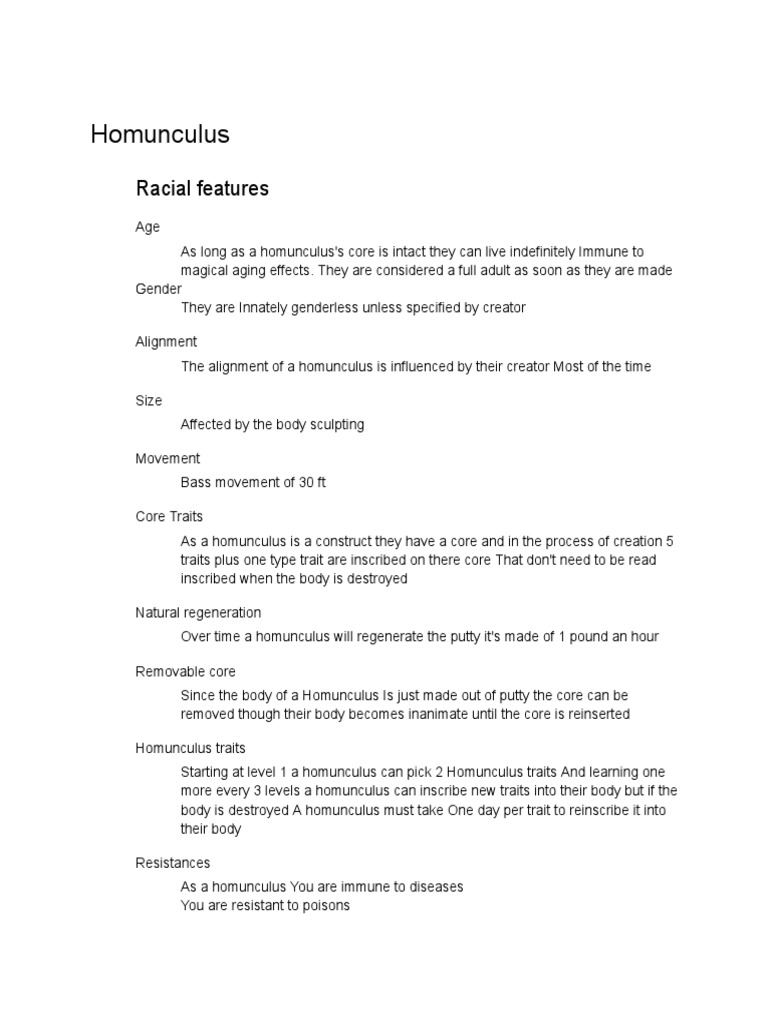 Homunculus | PDF