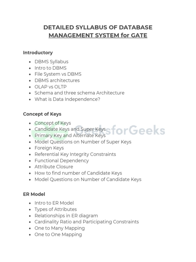 DBMS Syllabus | PDF | Relational Database | Database Index DBMS Syllabus | PDF | Relational Database | Database Index