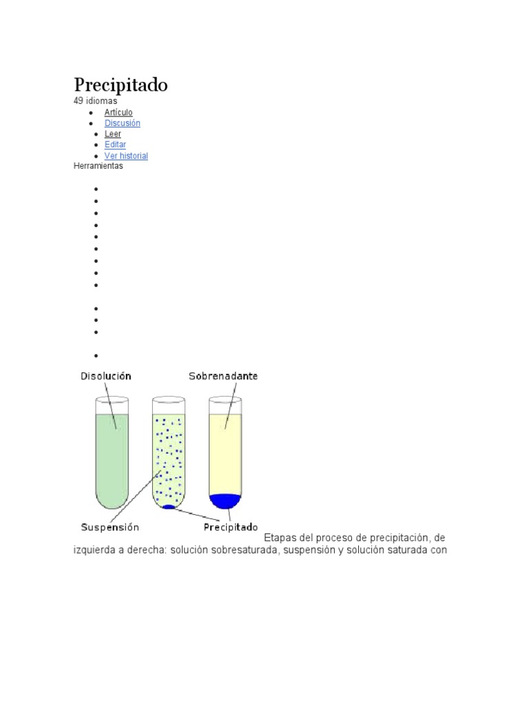 Precipitado | PDF | Precipitación (Química) | Química