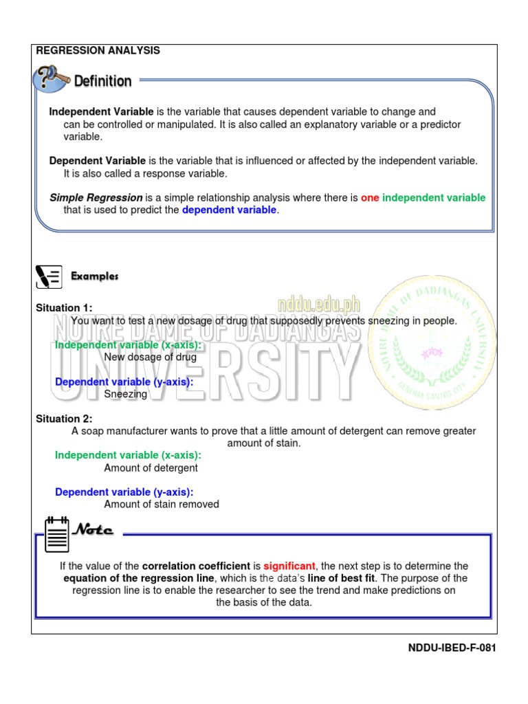 w16 d2 Regression Analysis | Descargar gratis PDF | Dependent And Independent Variables | Linear ...