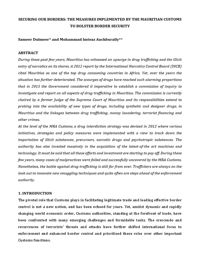 Securing Our Borders: The Measures Implemented by The Mauritian Customs ...