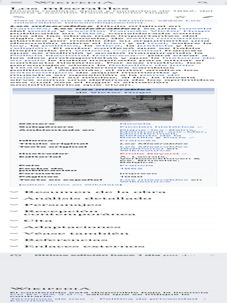 Los miserables - Wikipedia, la enciclopedia libre | PDF | Los Miserables