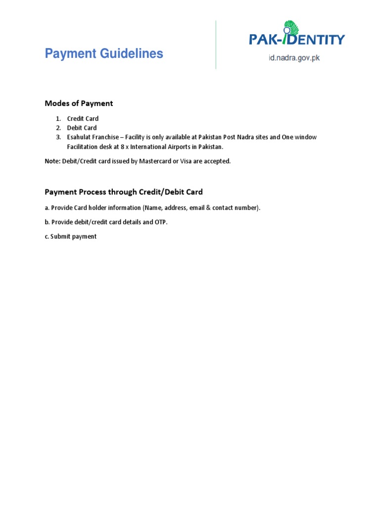 Payment Guidelines | PDF