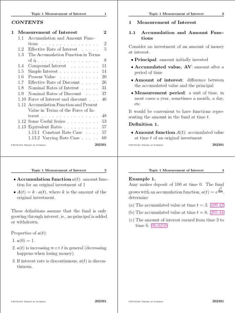 202301UECM1404 Topic1 (4p) | PDF | Interest | Present Value