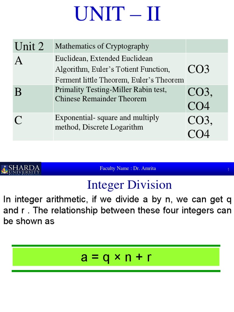 UNIT - II (Part 1) | PDF | Mathematics | Arithmetic