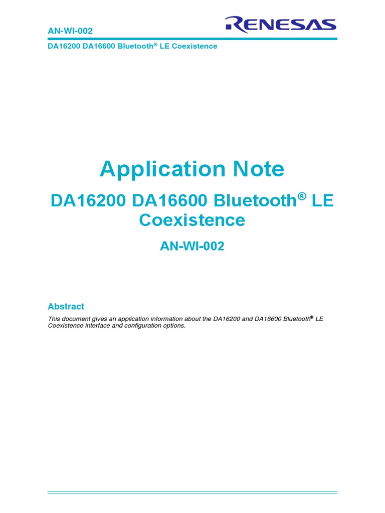 An-WI-002 DA16200 DA16600 Bluetooth LE Coexistence Rev 1v7 | PDF ...