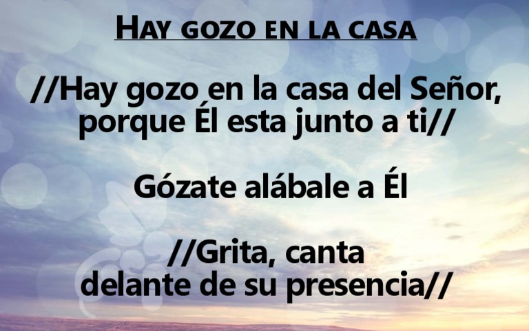 CM Hay Gozo en La Casa Del Señor | PDF