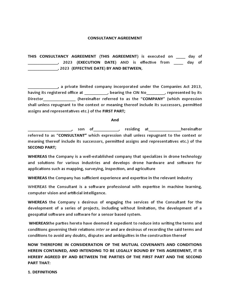 Consultancy Agreement | PDF