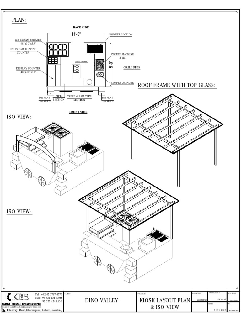 Kiosk Layout Plan & Iso View | PDF | Food And Drink Preparation | Desserts