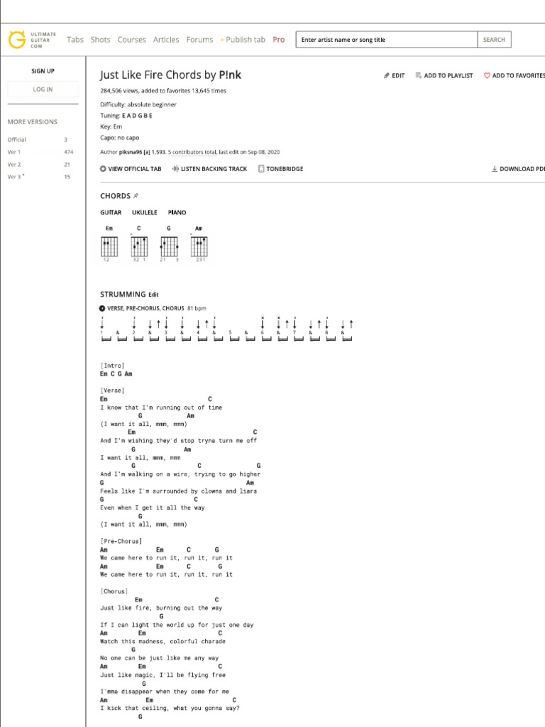 Song 2 Chord Sheet | PDF