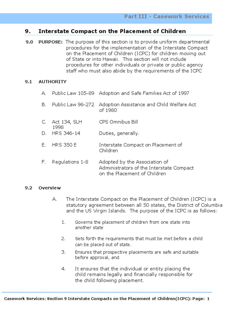 CHP 3 Sec 9 | PDF | Child Custody | Foster Care