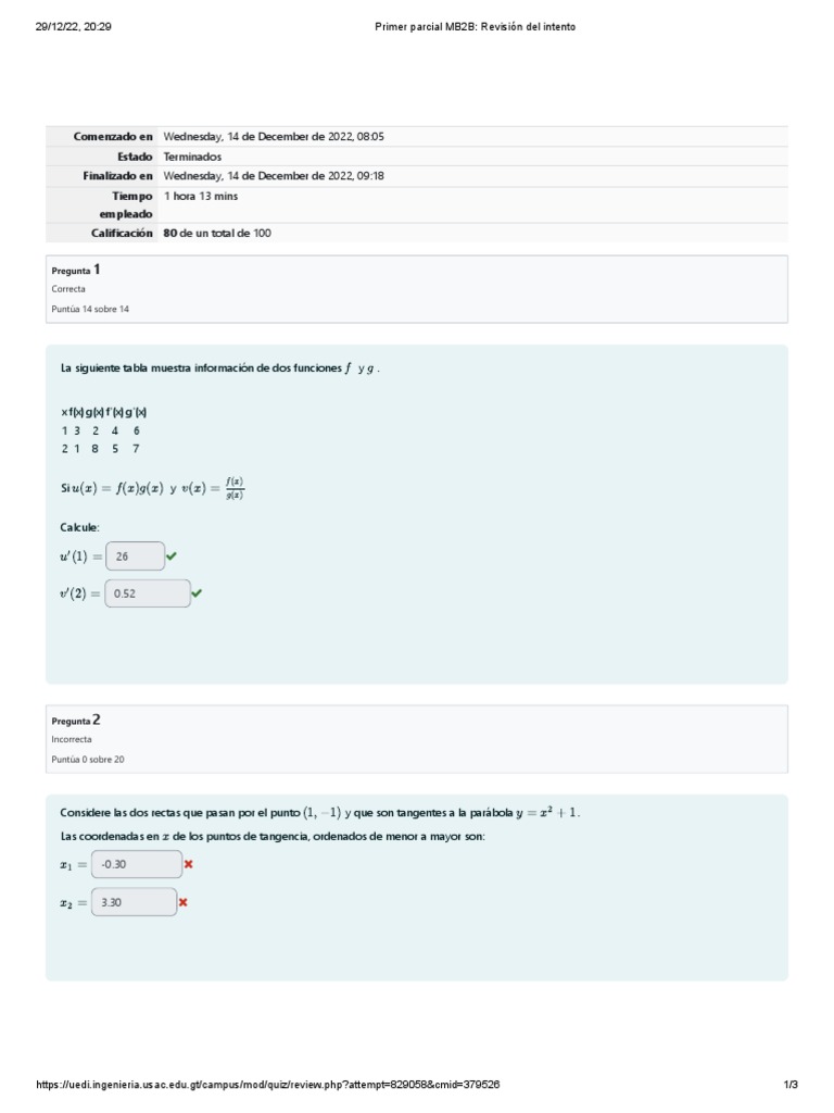 Primer Parcial MB2B - Revisión Del Intento | PDF | Geometría ...