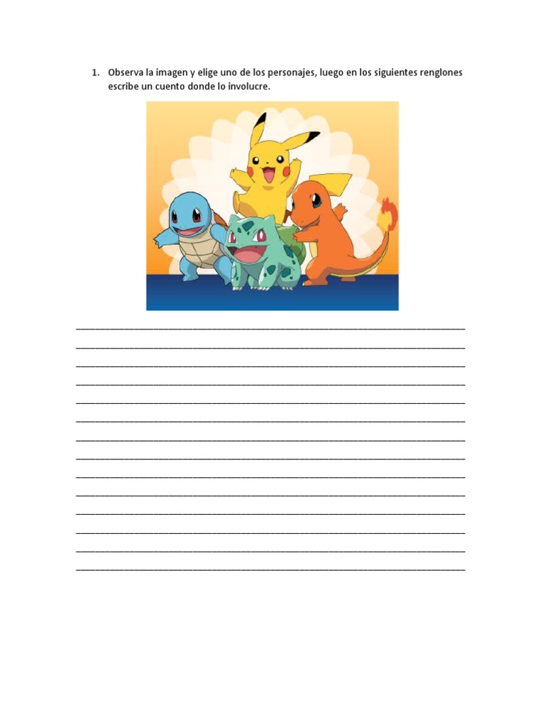 Cuento de Pokémon para Niños | PDF | Juegos y actividades