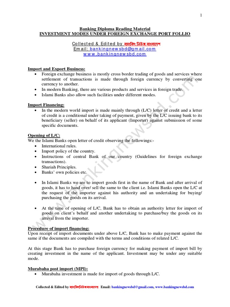 FEX Finance Islamic Banking Modes | PDF