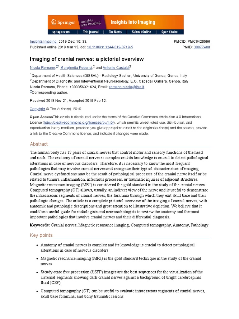 Imaging of Cranial Nerves - A Pictorial Overview | Download Free PDF ... Imaging of Cranial Nerves - A Pictorial Overview | Download Free PDF ...