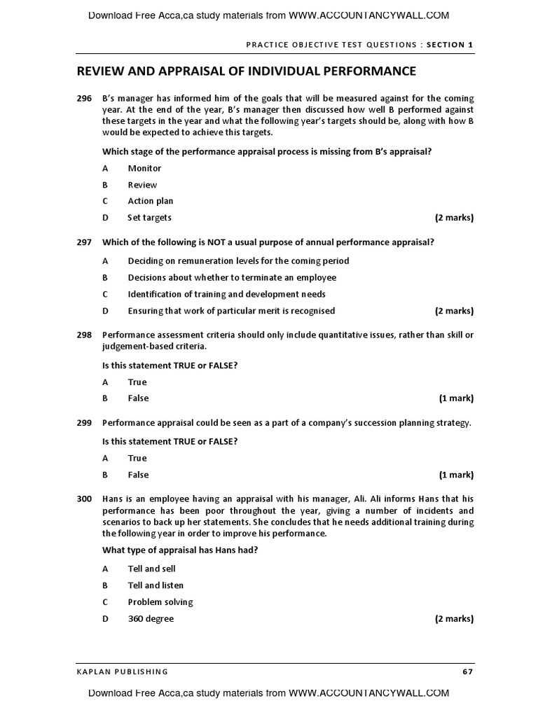 Performance Appraisal Questions | PDF | Performance Appraisal | Business