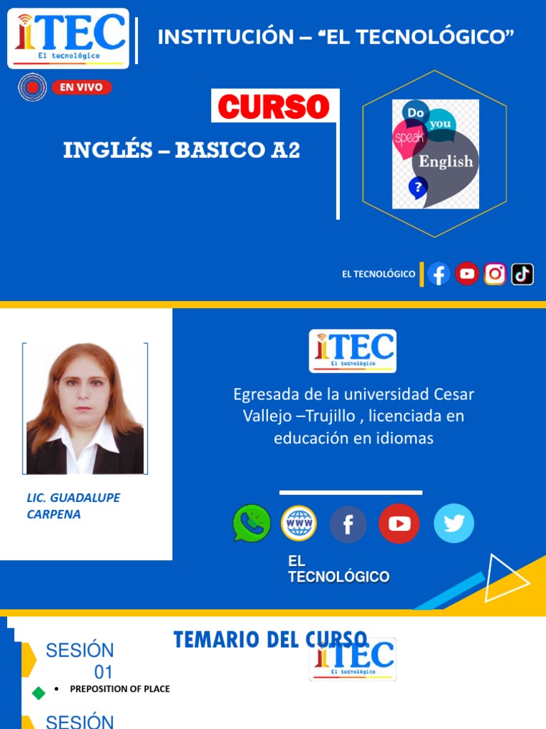SESIÓN 03 Ingles Itec 2023 | PDF