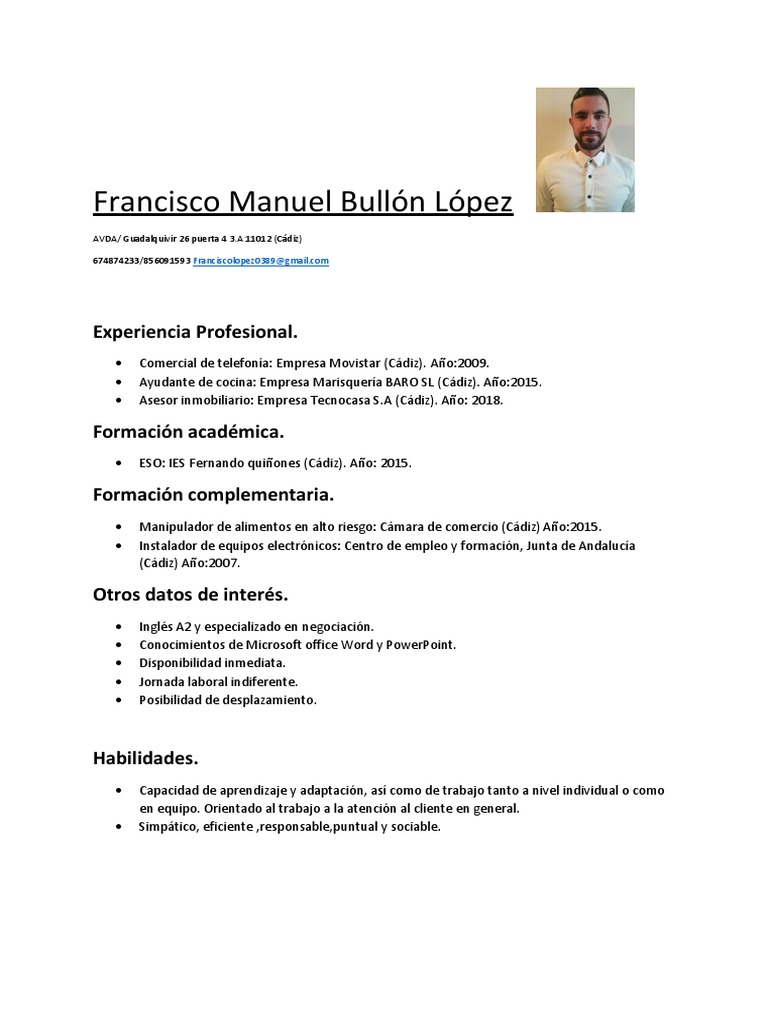 Perfil Profesional de Francisco Bullón | PDF | Ciencias sociales
