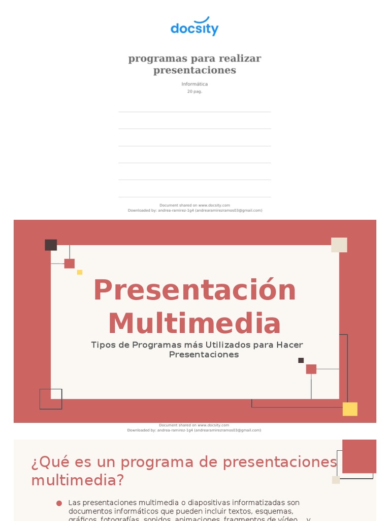 Programas para Realizar Presentaciones: Informática | PDF