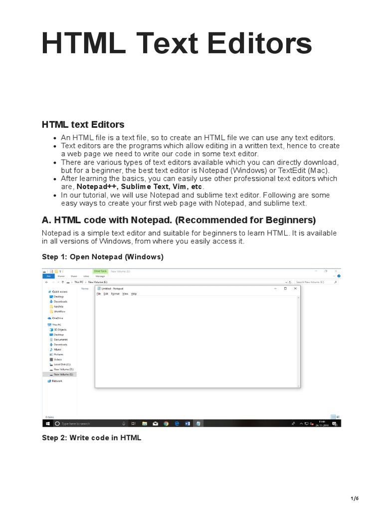 3.HTML Text Editors | PDF | Html | World Wide Web 3.HTML Text Editors | PDF | Html | World Wide Web