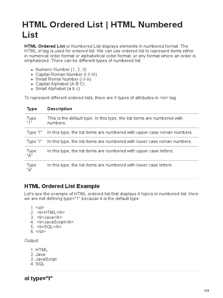 16.order Lists | PDF | Html Element | Java Script 16.order Lists | PDF | Html Element | Java Script
