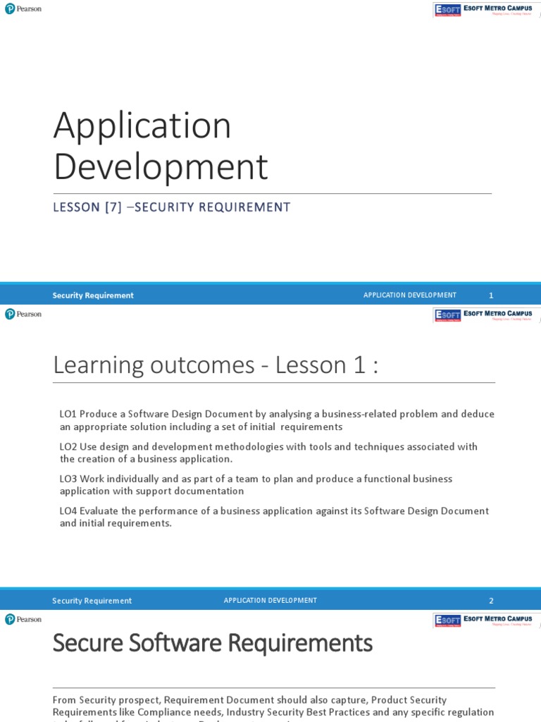 Unit 30 - AD - Lesson 07 - Security Requirement | PDF | Information Security | Security