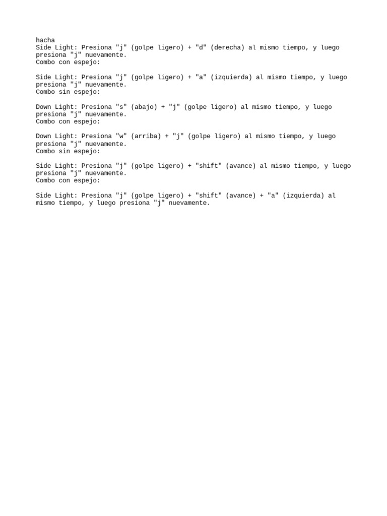 Combos de Brawlhalla | PDF