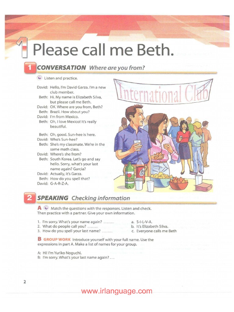 VERB TO BE, CONVERSATION 1 | PDF