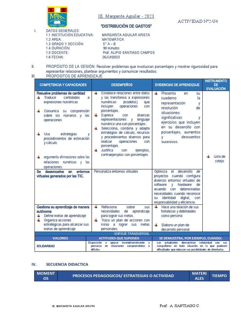 Actividad 02-U4 | PDF | Aprendizaje | Porcentaje