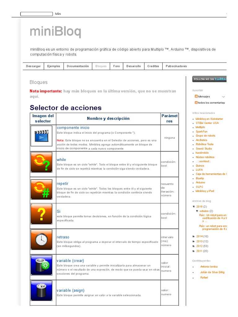 Minibloq Bloques Pdf Informática Ingeniería Informática