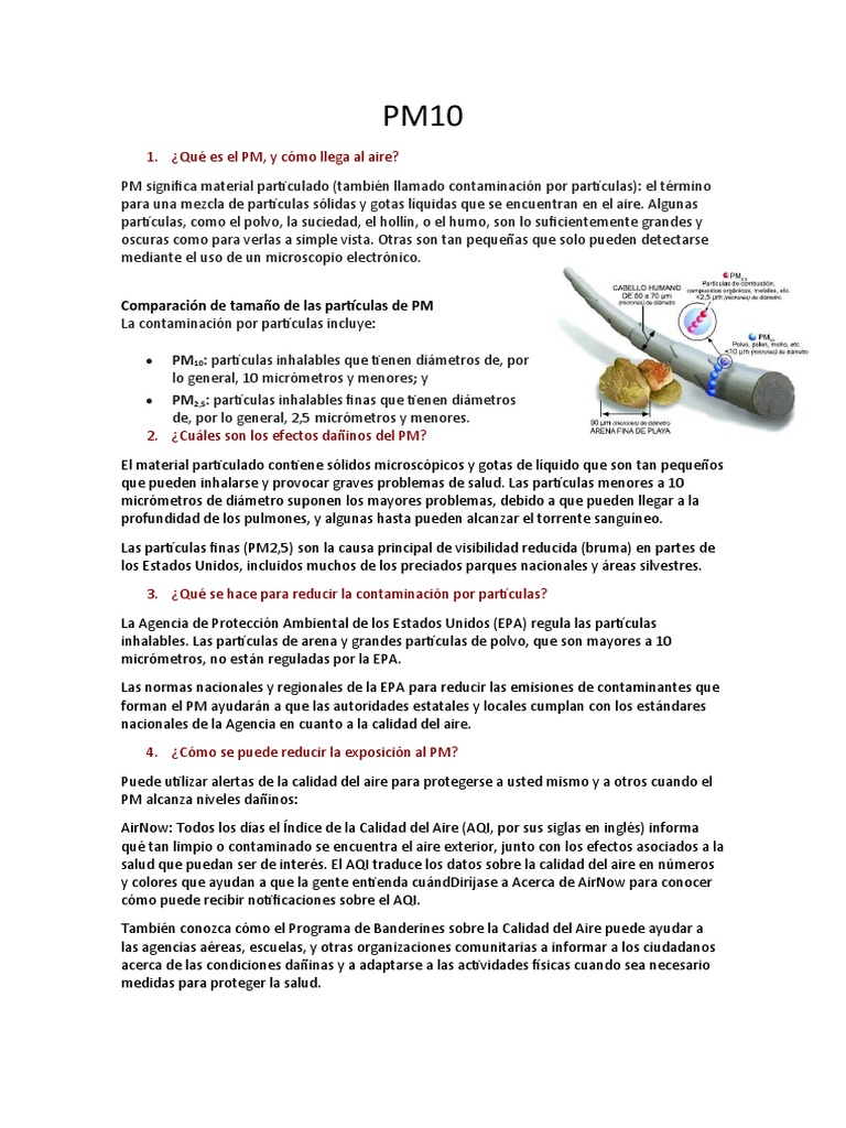PM10 | PDF | La contaminación del aire | Partículas