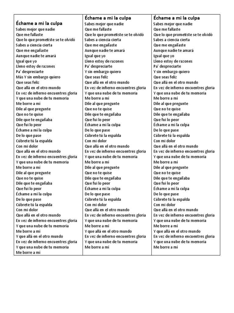 Échame A Mi La Culpa | PDF