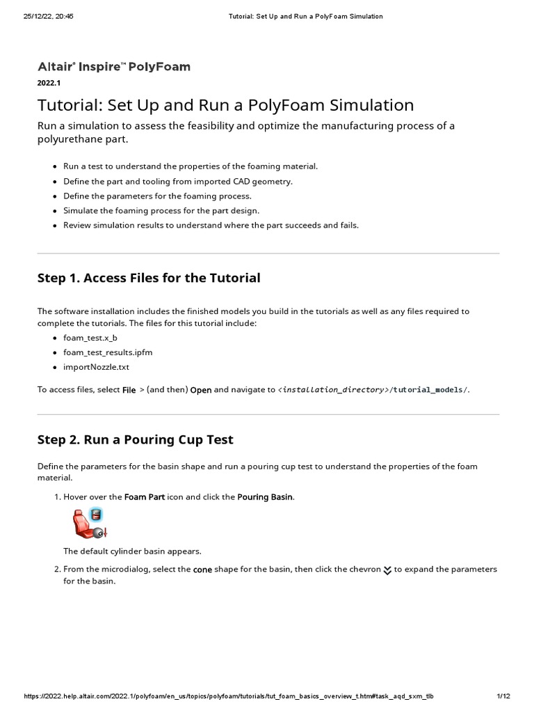 Tutorial - Set Up and Run A PolyFoam Simulation | PDF | Simulation | Foam