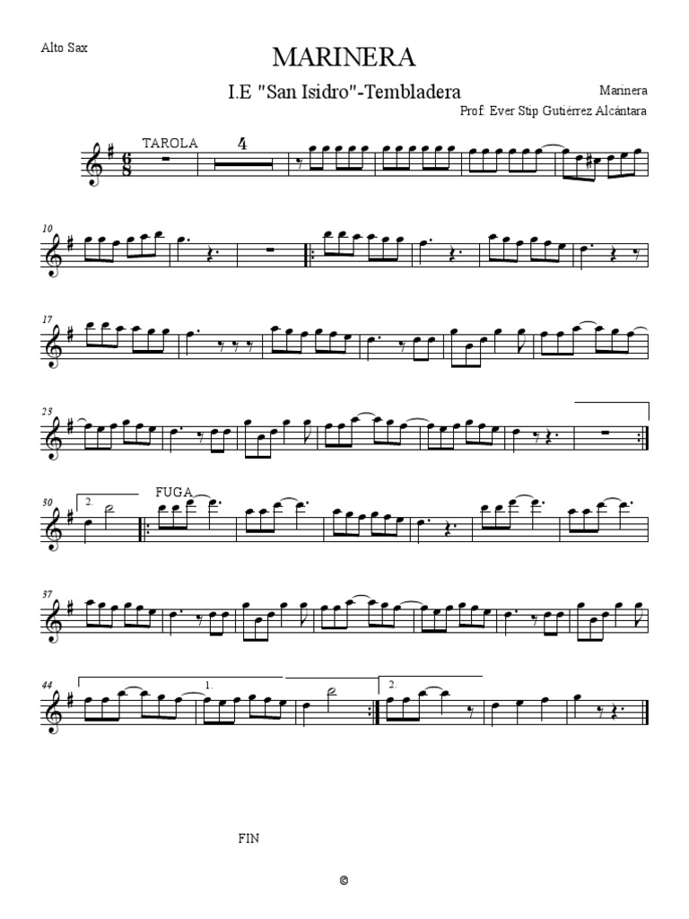 Marinera ° 1 Saxo | PDF