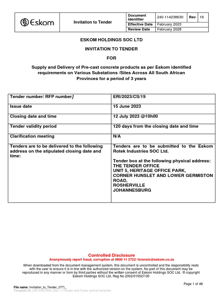 Invitation To Tender (ITT) | PDF | Joint Venture | Request For Proposal Invitation To Tender (ITT) | PDF | Joint Venture | Request For Proposal