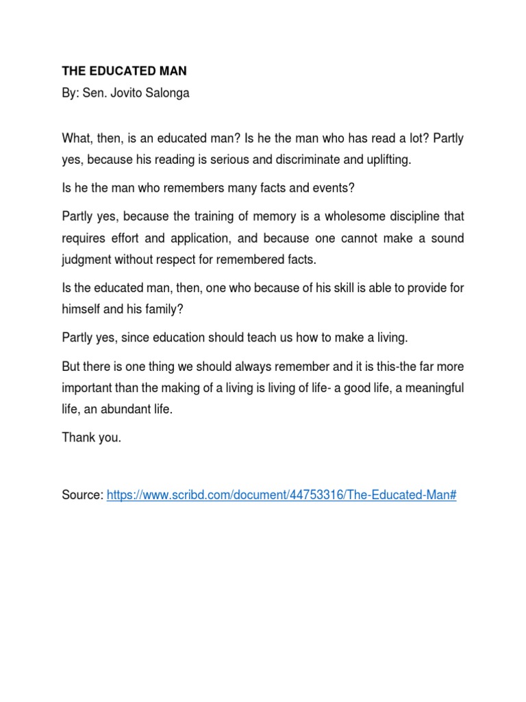 The Educated Man | PDF