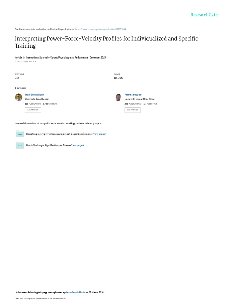 Sports Performance Profiling Guide | PDF | Force | Acceleration