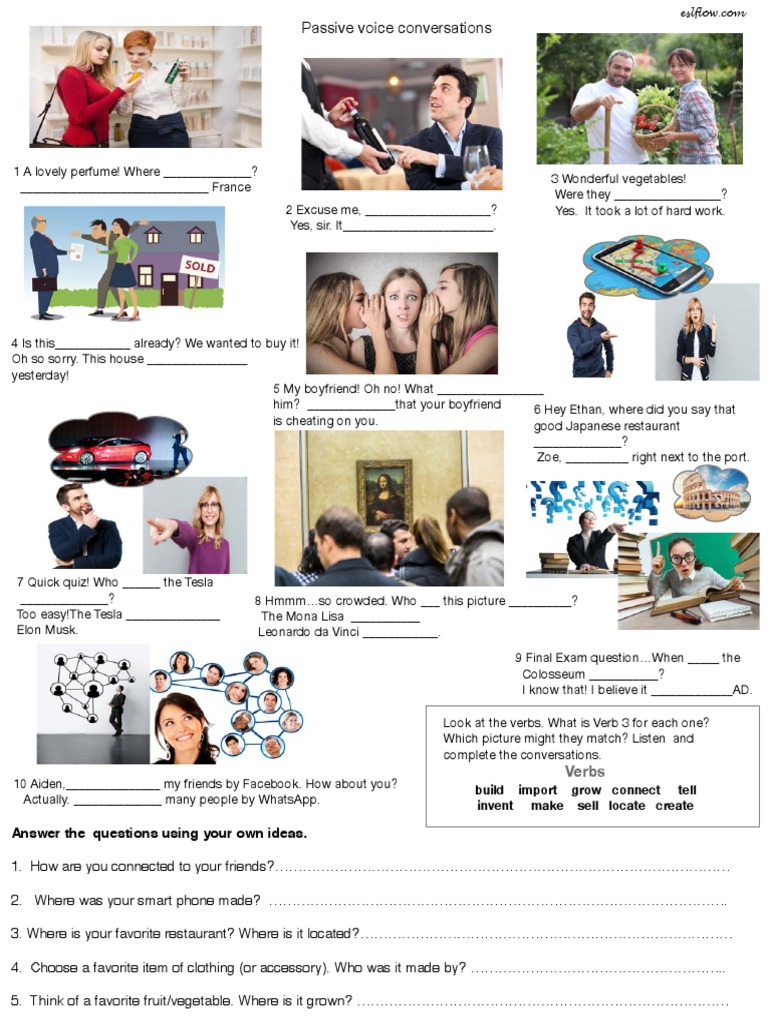 Passive Voice Conversation Exercises | PDF