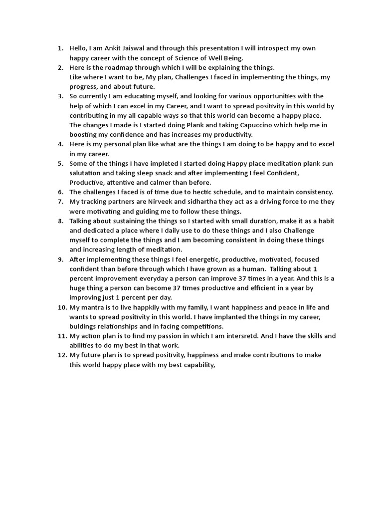 Science of Well Being | PDF