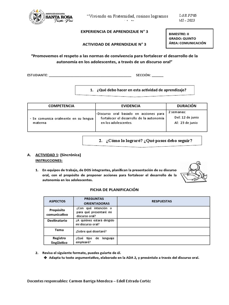 Fpo5 - Material Impreso - Ada 3 - Eda 3 | PDF | Hablar en público | Ciencia cognitiva