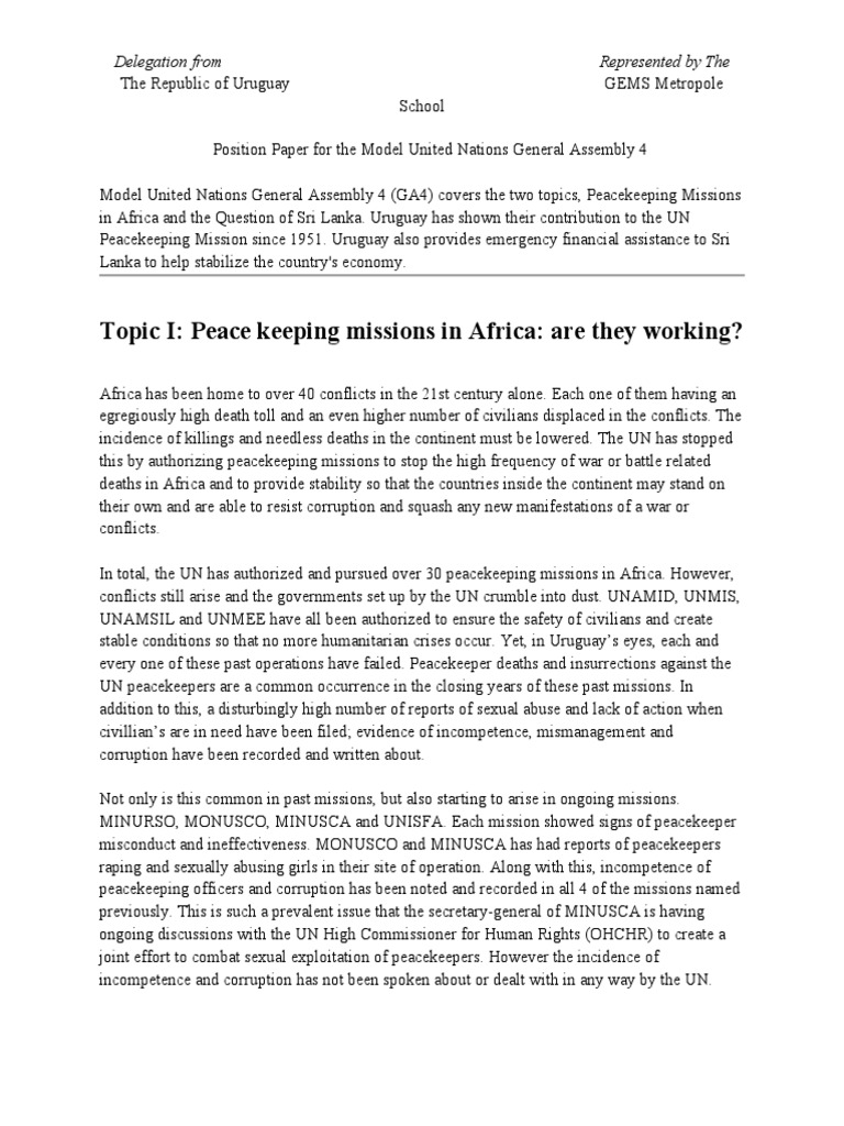 Position Paper AUS MUN | PDF | Economic Growth | Economies