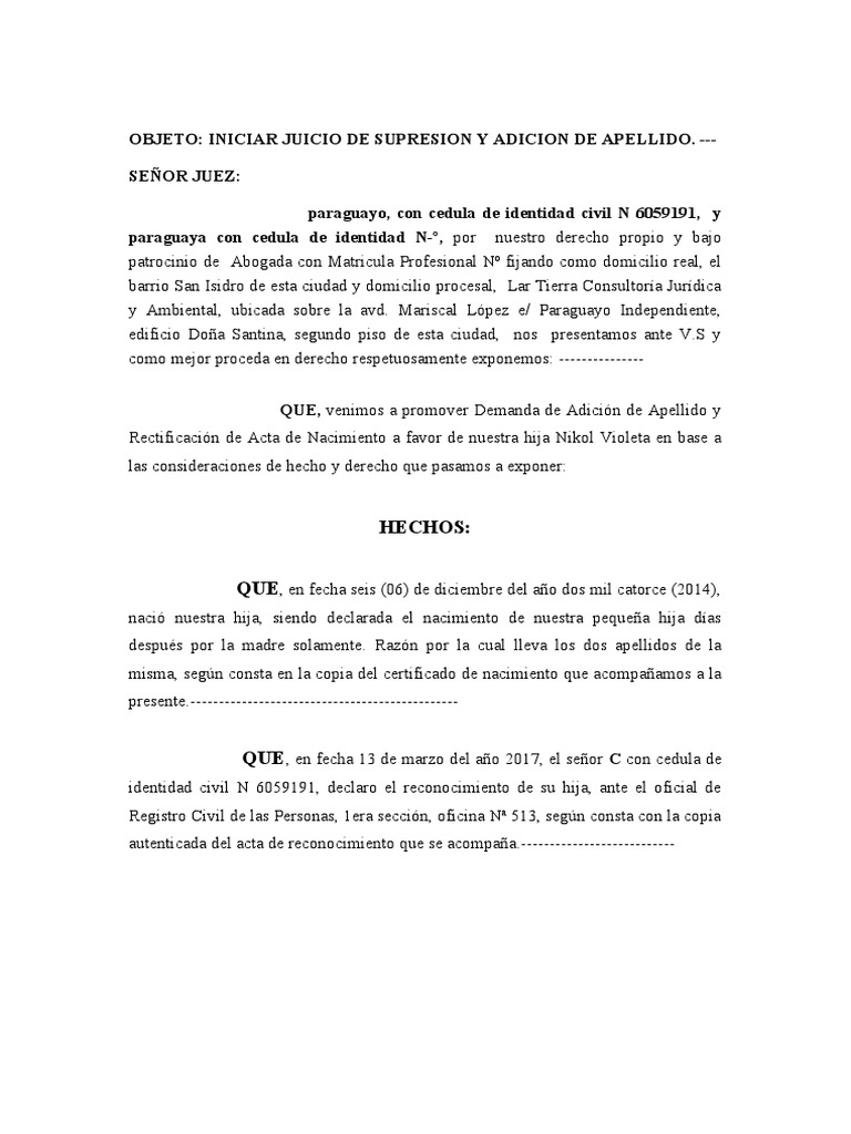 Adicion y Rectificacion de Acta de Nacimiento | PDF | Justicia | Crimen y violencia