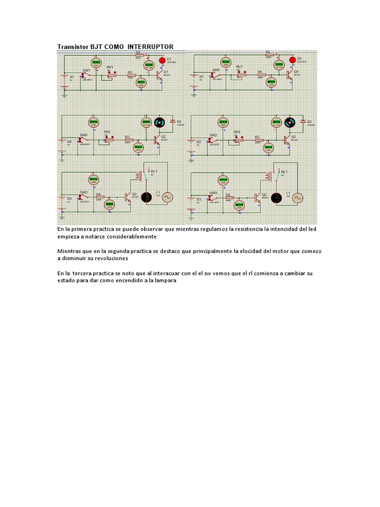 Transistor BJT Como Interruptor | PDF