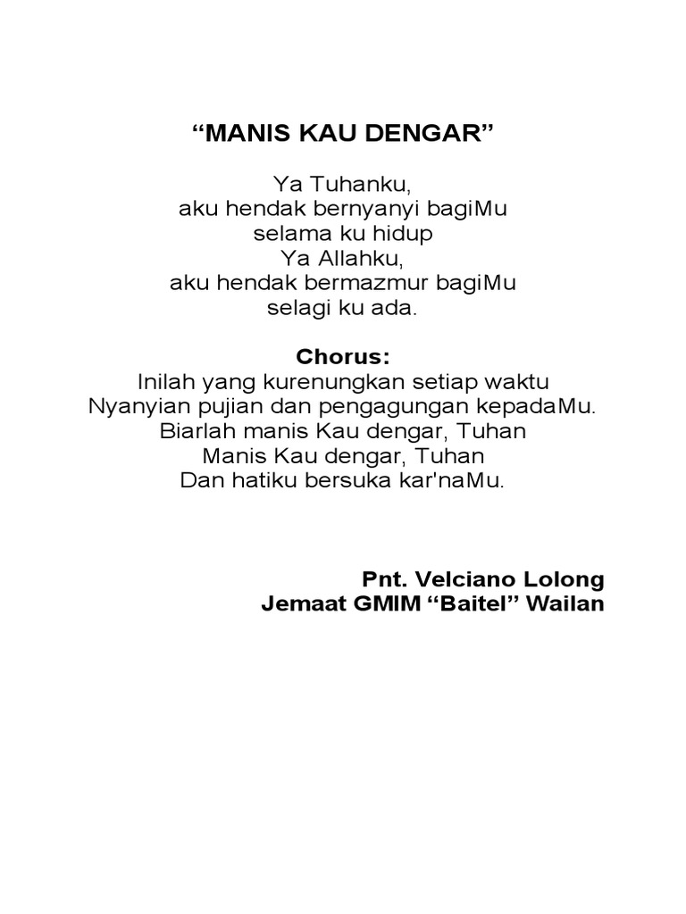 Manis Kau Dengar | PDF
