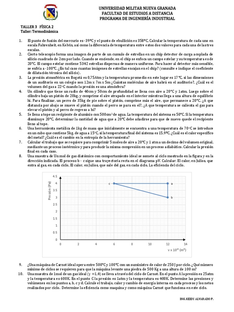 Taller N°3 | Descargar gratis PDF | Temperatura | Gases