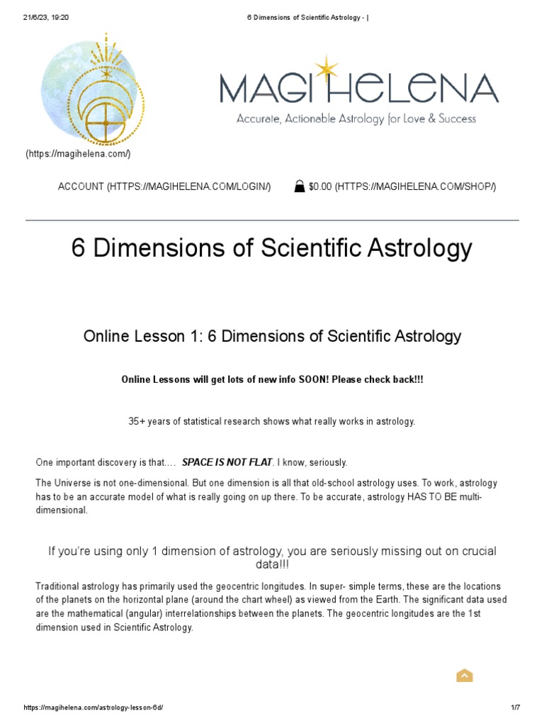 6 Dimensions of Scientific Astrology | PDF