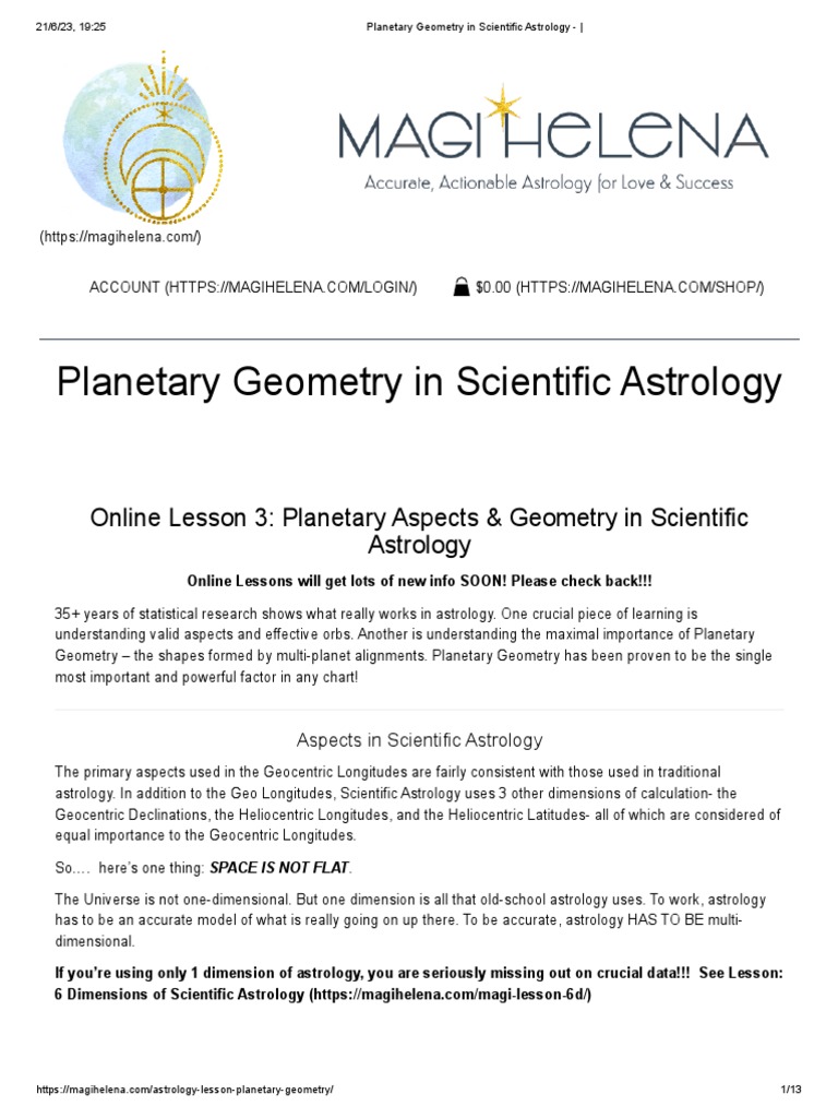 Planetary Geometry in Scientific Astrology | PDF